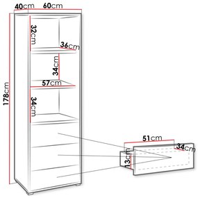 Policový regál se zásuvkami FILA - kašmír