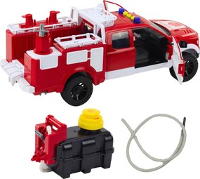 LEAN Toys Hasičské auto s vodou, světly a zvuky, bílo-červené, v měřítku 1:12