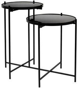 OnaDnes -20% White Label Černý kovový odkládací stolek WLL LI 66 x 43 cm