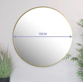 Zrcadlo 70 cm se zlatým rámem