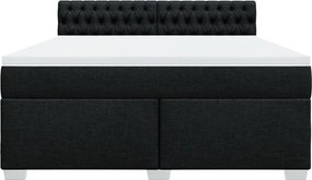 Box spring postel s matrací černá 180x200 cm textil 3288276
