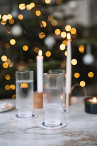 Ferm Living Sklenice Ripple Long 300 ml – set 4 ks, čirá barva, sklo