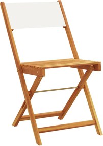 Skládací židle 6 ks, krémově bílá, látka a masivní dřevo 3214611
