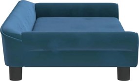 Pelíšek pro psy modrý 100 x 50 x 21 cm samet 172005