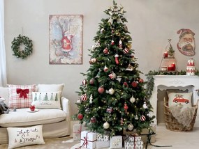 Červenobílá skleněná vánoční ozdoba bonbón - Ø 3,5*8,5cm