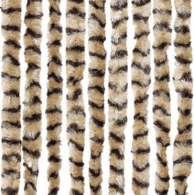 Závěs proti hmyzu béžový a hnědý 90 x 220 cm Chenille 325449