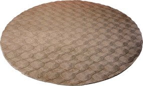 Obsession, Kusový koberec Diamond Cut 800 Cream kruh, 200x200 (průměr) kruh, béžová, ložnice