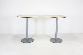 Stůl barový, 113x200x80, tvar ,,8", akácie/šedá