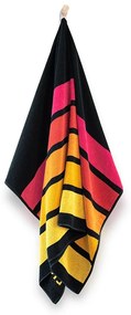Plážová osuška 100x160 Light black multicoloured striped cotton froté beach 2 Zwoltex