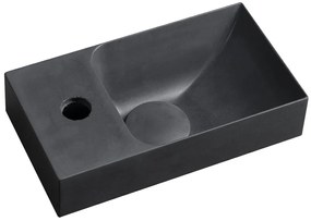 Sapho Sapho, PICCOLINO betonové umyvadlo 30,8x17cm, baterie vlevo, antracit, PK30016