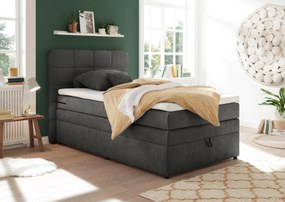 XXXLutz POSTEL BOXSPRING, 120/200 cm, antracitová MID.YOU - Postele s úložným prostorem - 002220032503