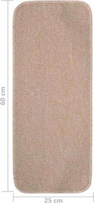 Nášlapy na schody 15 ks 60 x 25 cm béžové protiskluzové 340402