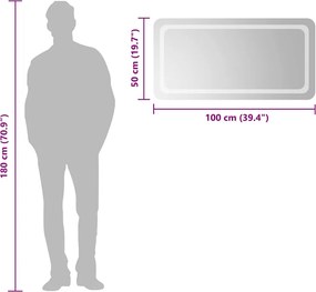Koupelnové zrcadlo s LED osvětlením 100x50 cm 151792