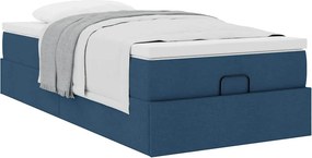 Osmanský rám postele s matrací modrá 100x200cm textil 3311091