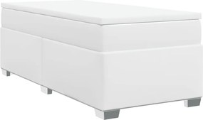 Box spring postel s matrací bílá 90x190 cm umělá kůže 3285190