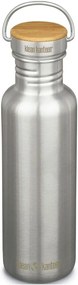 Láhev na pití klean kanteen reflect w/bamboo cap, brushed stainless, 800 ml