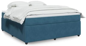 Box spring postel s matrací tmavě modrá 180x200 cm samet 3285660