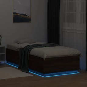 Rám postele s LED osvětlením hnědý dub 100 x 200 cm kompozit 3209631