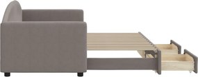 Válenda s přistýlkou a zásuvkami taupe 80 x 200 cm textil 3197222