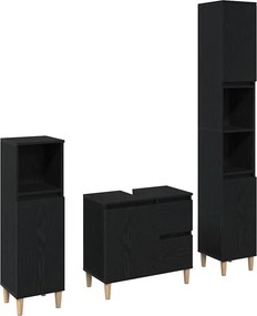 Sada koupelnového nábytku 3 ks Černý dub 30 x 30 x 180 cm 3333086