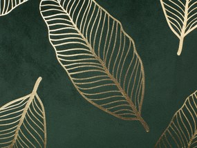 Sada 2 sametových polštářů s listovým vzorem 45 x 45 cm zelená FREESIA Beliani