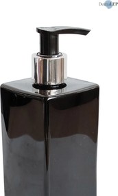 Dávkovač na mýdlo 500 ml černý s černo-stříbrnou pumpičkou LUNA