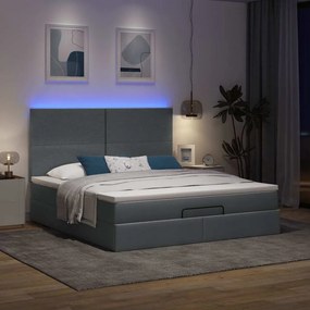 Osmanský rám postele s matrací tmavě šedá 160x200cm textil 3313935