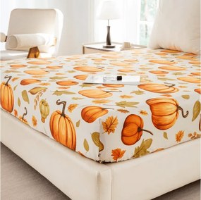 Prostěradlo z mikrovlákna AUTUMN PUMPKINS barevné 90x200 cm