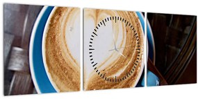 Obraz - Latte Art (s hodinami) (90x30 cm)