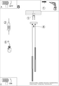 Sollux Lighting Závěsné svítidlo ARCHE 2P ultramarín