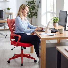 Costway Ergonomická kancelářská židle s prodyšným síťovaným opěradlem, výškově