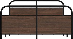 Kovový rám postele bez matrace hnědý dub 160 x 200 cm 3318664