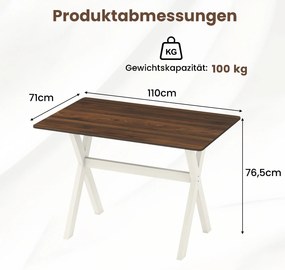 Costway Jídelní stůl s rámem ve tvaru X pro malé prostory zvýrazňující