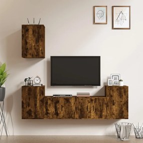 vidaXL 5dílný set TV skříněk kompozitní dřevo [3188566] Barva: hnědý dub