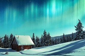 Obraz pohádková zimní krajina - 90x60 cm