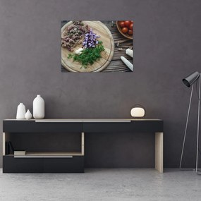 Skleněný obraz - Z kuchyňského prkénka (70x50 cm)