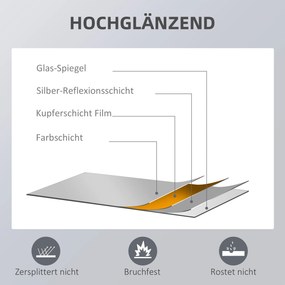 HOMCOM Celoplošné zrcadlo na zeď 125x45cm s dřevěným rámem v přírodní barvě do šatní skříně, předsíně nebo ložnice | Aosom.de