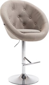 Barová židle London V2 látka chromovaná konstrukce – taupe