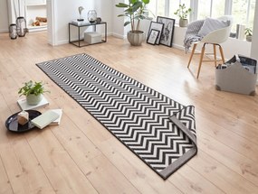 Hanse Home, Kusový koberec Twin Supreme 103433 Palma black creme – na ven i na doma, 80x150, černobílá, chodba / předsíň