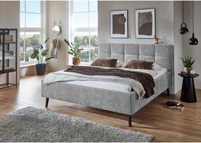 Šedá čalouněná dvoulůžková postel bez roštu 180x200 cm Nova – Meise Möbel