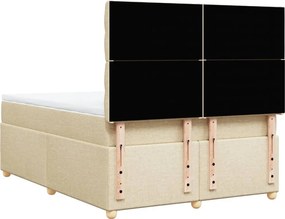 Box spring postel s matrací krémová 160x200 cm textil 3291343