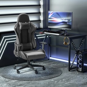 Ergonomická kancelářská židle Vinsetto herní otočná židle z umělé kůže a pěny černá 67,5x74x126-136 cm pro pohodlnou práci a hraní | Aosom.de