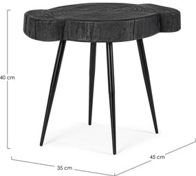 Černý konferenční stolek s deskou z akácie 35x45 cm Zakia – Bizzotto