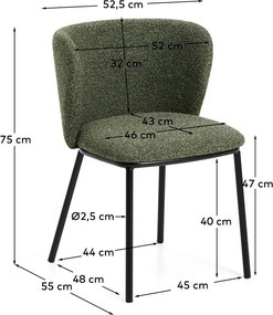Zelené čalouněné jídelní křeslo Ciselia – Kave Home