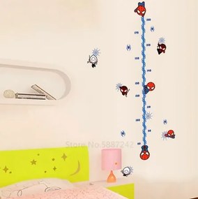 Samolepky na zeď - dětský metr (Mickey, Frozen, Spiderman a jiné) Motiv: Spiderman