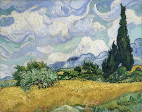 Vincent van Gogh - Obrazová reprodukce Wheatfield with Cypresses, 1889, (40 x 30 cm)