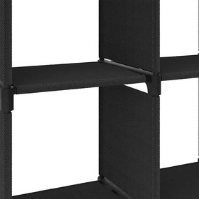 Výstavní police s 6 přihrádkami černá 103 x 30 x 72,5 cm textil 322606