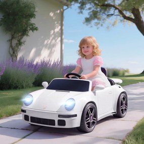 AIYAPLAY dětské elektrické auto, 12V elektrické vozidlo, 2,4G dálkové ovládání, světlomety, hudba, klakson, 103 x 55 x 44 cm, bílá