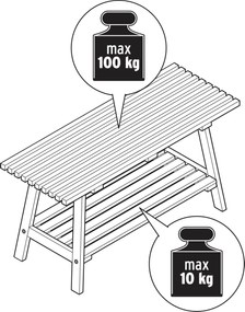 Tchibo - Bambusová lavice »Holt« s lamelovými prvky - barva: hnědá