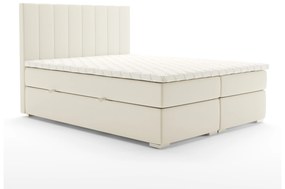 Kontinentální postel 160 cm Pugno (smetanová) (s úložným prostorem). 1020348